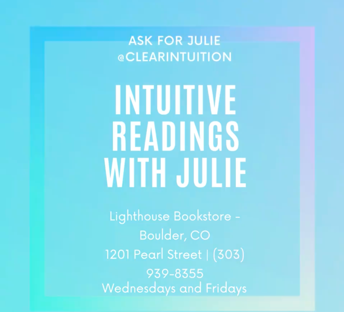 Intuitive Readings at Lighthouse Bookstore - June 4, 2021 – Clear Intuition